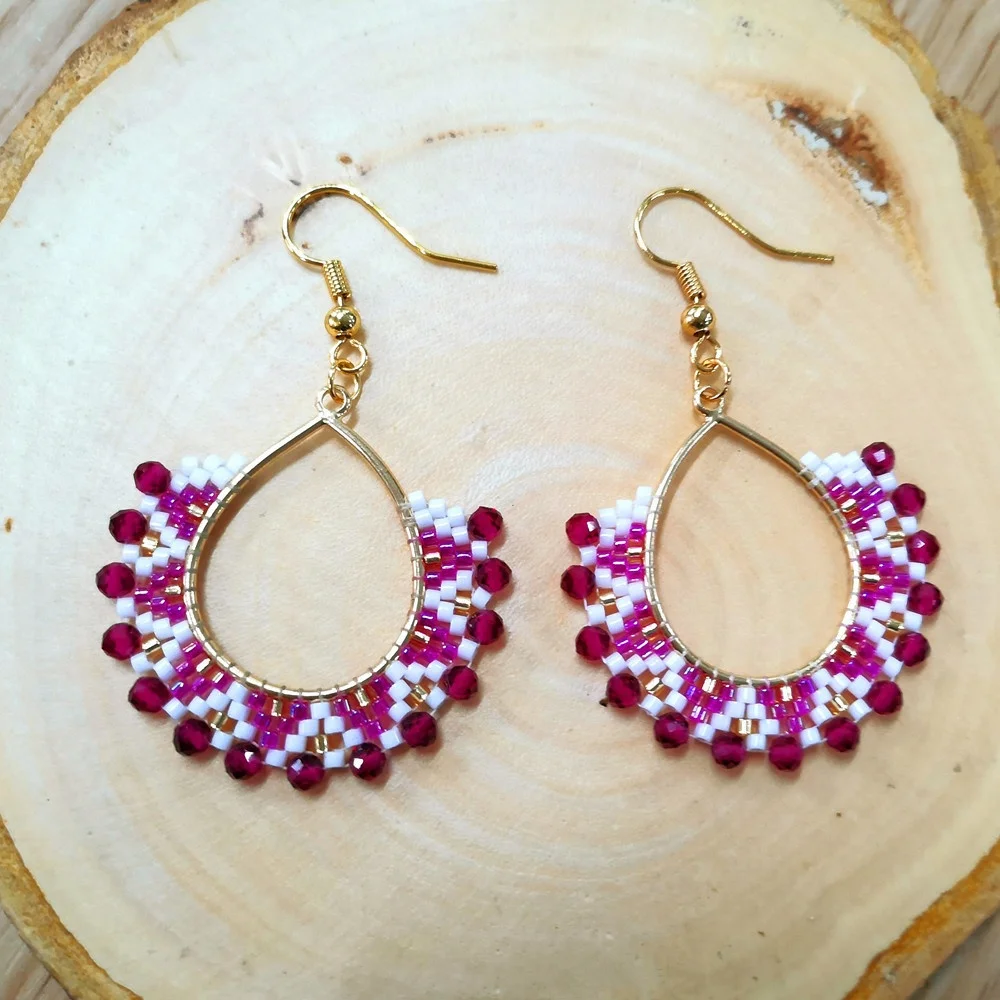 Wholesale Miyuki 11 0 Delica Seed Beaded Earrings Woven Earring Gold Plated Jewelry Women