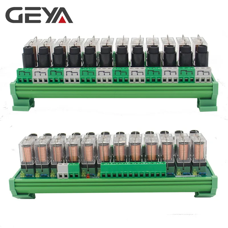 Geya Fy-ngg2r-12c+fuse Modular Plc Din Rail Type 12 Channel Relay ...