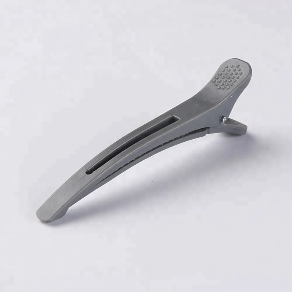 Salon Plastic Duck Bill Hair Clips Professional Non Slip Silicone Band ...