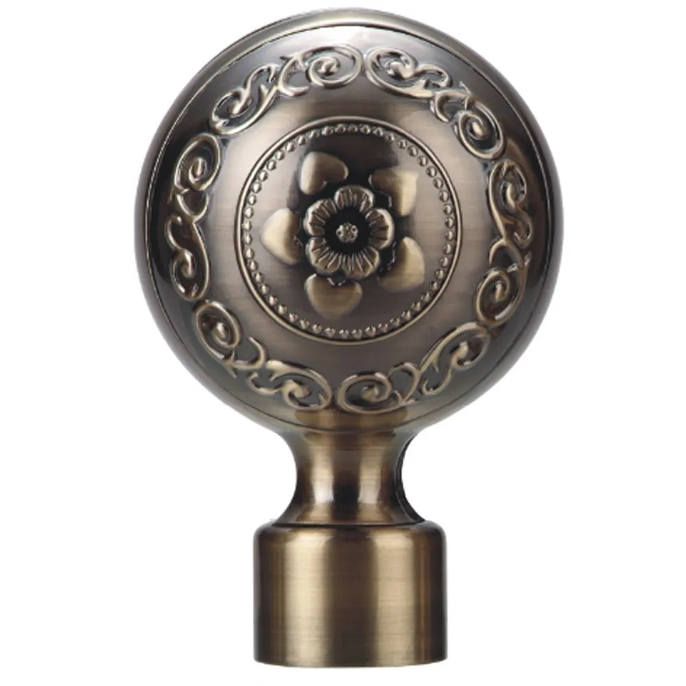 28h077 Best Selling Antique Ball Curtain Rod End Caps Ball Shape ...