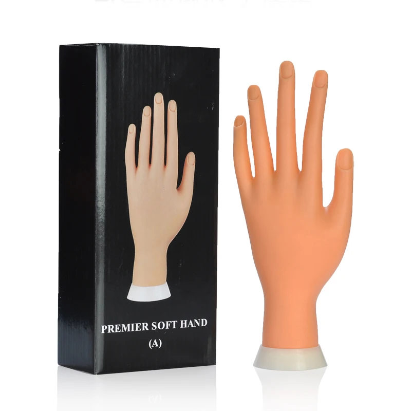 Sz068 Plastic Silicone Soft Moveable Practice Hand For Diy Nail Art ...