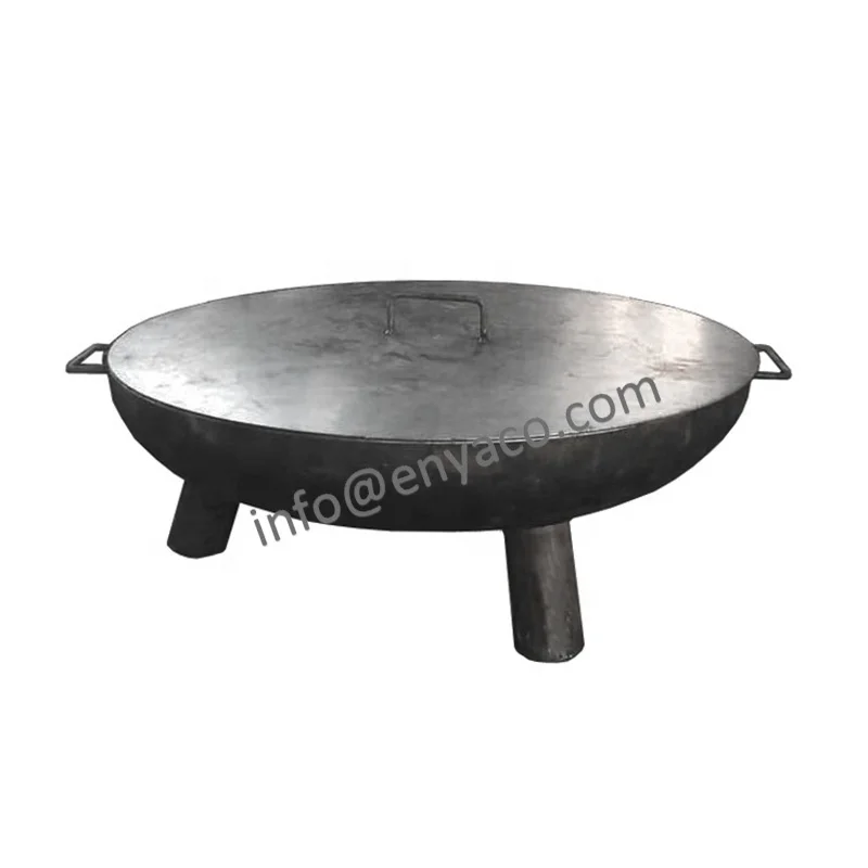 31.5" Carbon Steel Fire Disc Bonfire Pit With Lid For Outdoor Burning ...