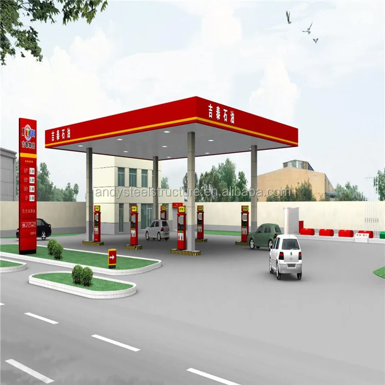 Steel structure supplier Steel Space Frame LPG Gas Filling Stations ...