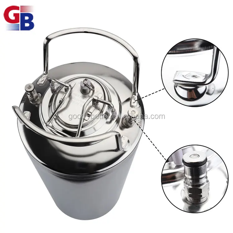 Commercial Beer Keg 5 Gallon 24.5 Liter Ball Lock Keg Stainless Steel ...