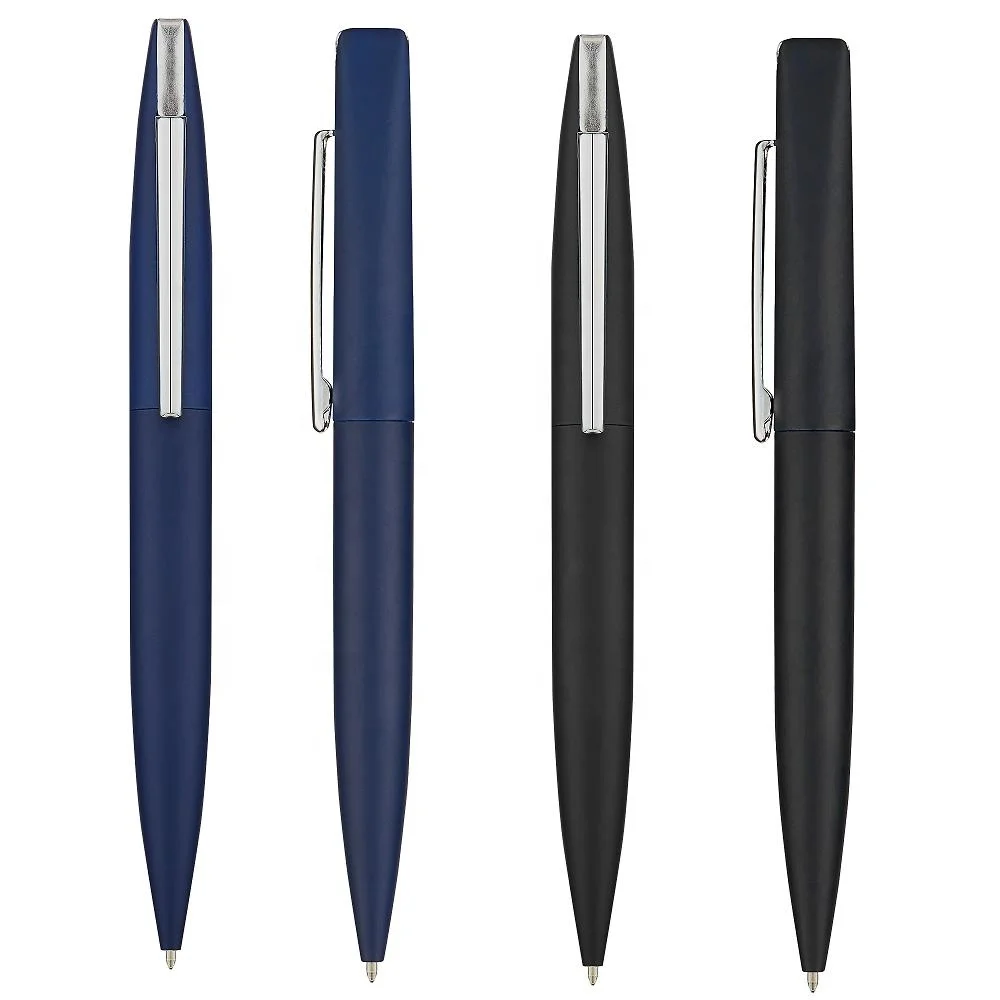 Square Upper Barrel Twist Type Ballpoint Metal Rubber Coated Pen - Buy ...