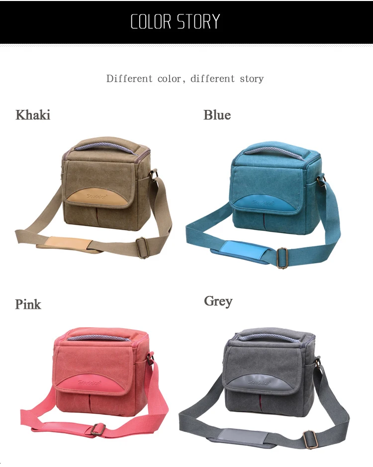 Large Canvas SLR Camera Bag with Rain Cover - Durable Messenger Bag for ...