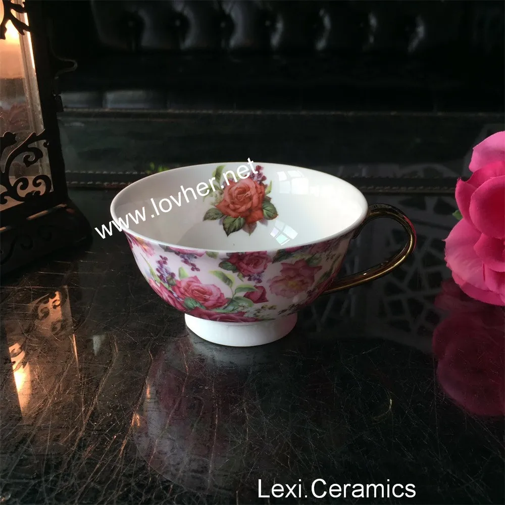 Luxury Bone China Porcelain Coffee Cup and Saucer Set
