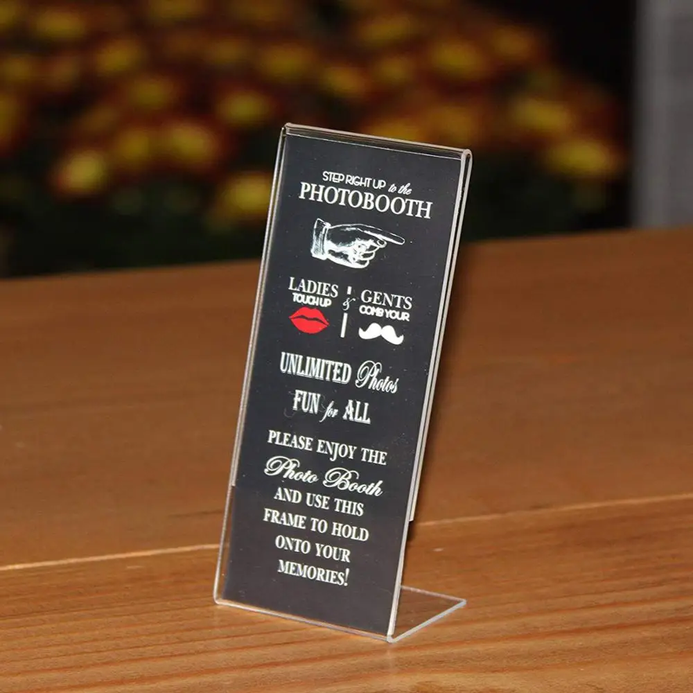 Wholesale L Shaped Clear Acrylic Slanted Photo Booth Frames