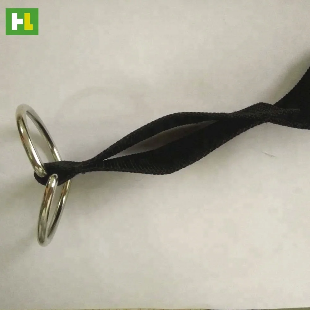 Custom 1-1/2" Black Polypropylene Webbing With Two Double D Rings And A ...