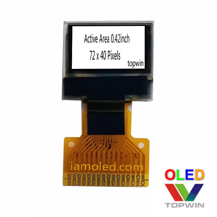 Topwin 0.42 Inch 72x40 Pixels Oled Screen 16 Pin Ssd1306 Display Panel ...