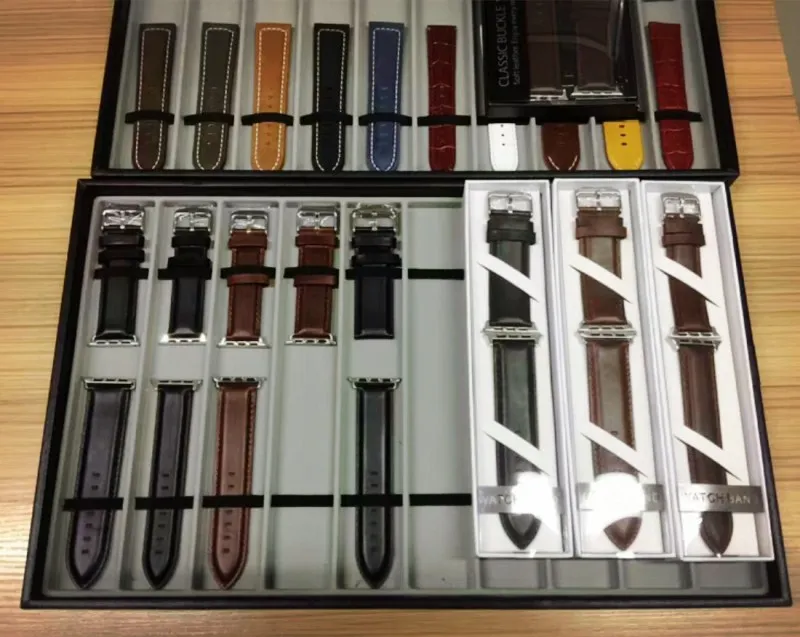 Exhibition 8 10 Girds Leather Velvet Watch Strap Band Gift Box Display ...