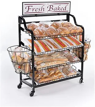Merchandising Wire Mesh Collapsible Bakery Display Supermarket ...