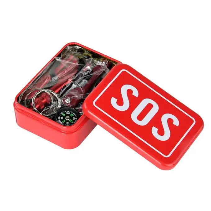 Survival Kit 6 In 1,Outdoor Emergency Sos Gear Kit With Tin Box For ...