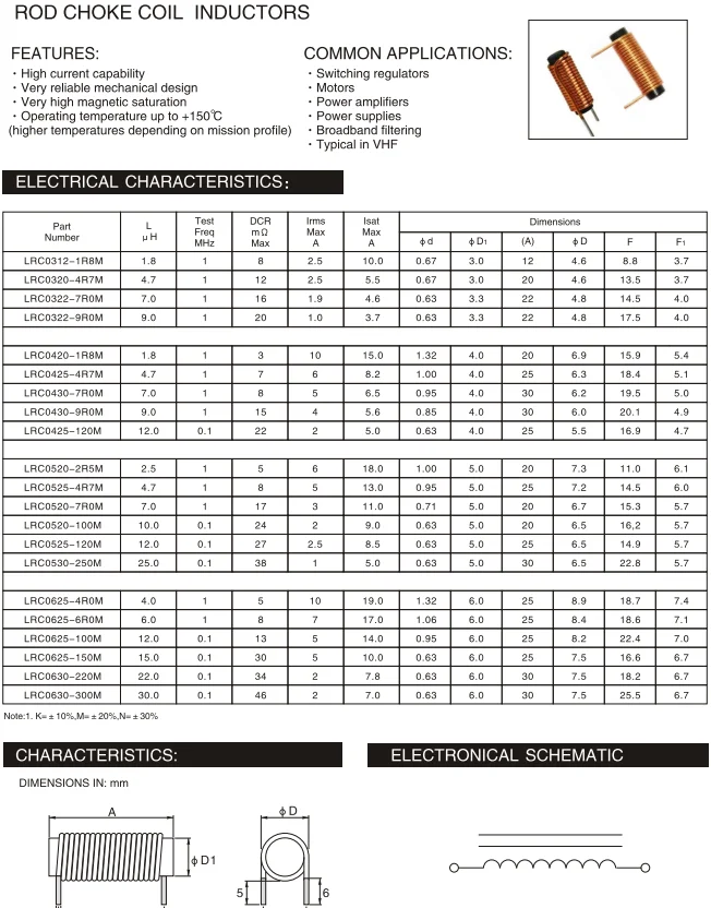 Series Inductance Value Up To 500mh Rod Core Choke Inductor - Buy ...