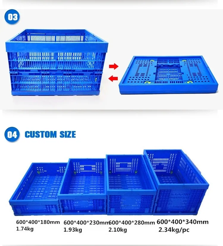 Foldable Stackable Recyclable Plastic Container Box Collapsible Storage ...