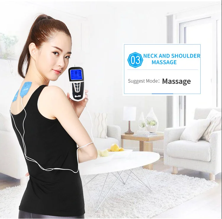 Tens Pulse Massager With Electrode Pads Wireless Portable Ems Massager ...