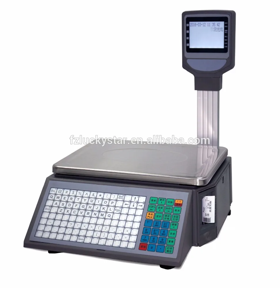 5g 30kg Lcd Digital Barcode Label Printer Scale With Pole - Buy Barcode ...