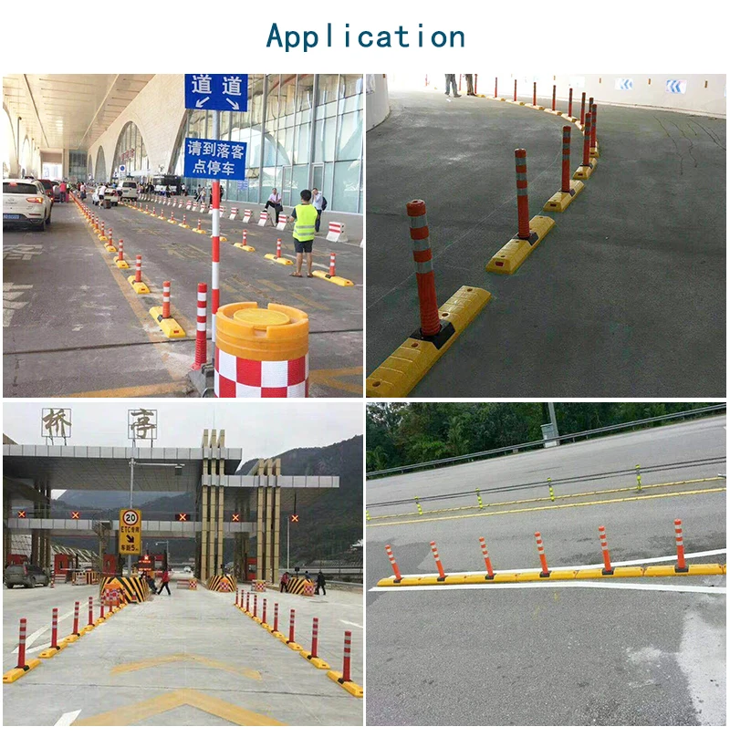 Modified Nylon and PU Safety Lane Separator Plastic Traffic Road Divider
