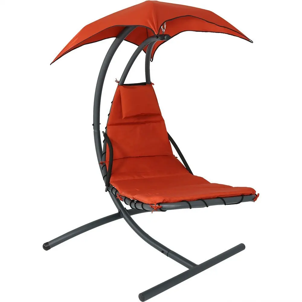 Floating Swing Chaise Lounge Chair Hammock Lounger - Red