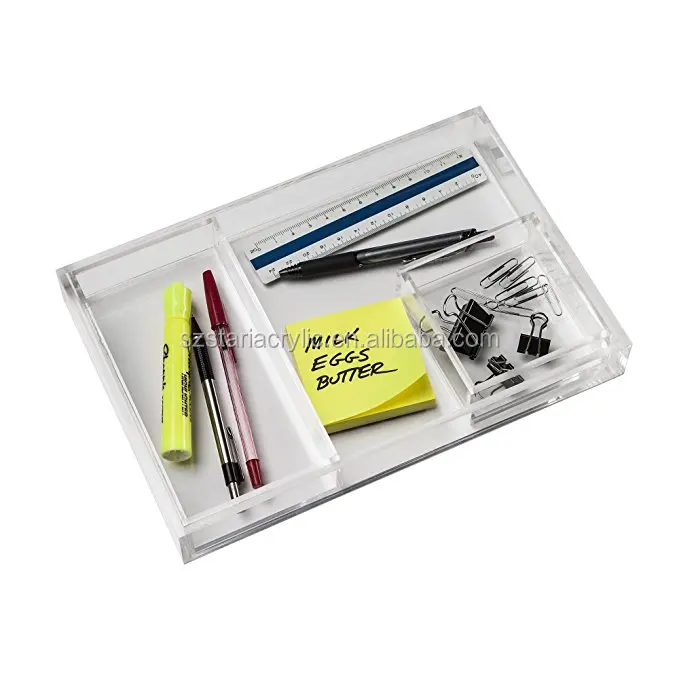Custom Clear Acrylic Compartment Tray Acrylic Insert Paper Tray For ...