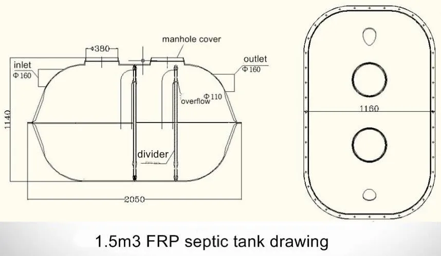 1000 Gallon Underground Home Sewage Water Treatment Tank