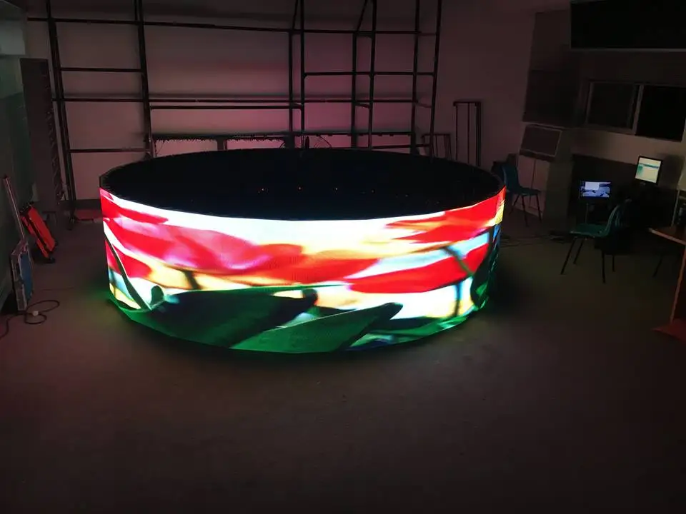 Trumpet Circular Ring Cylinder Column Pillar Indoor LED Screen Flexible ...