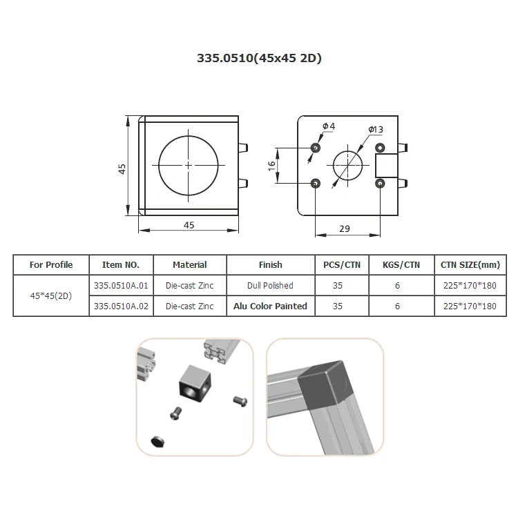2D 3D Aluminum Connectors - Durable & Versatile Solutions
