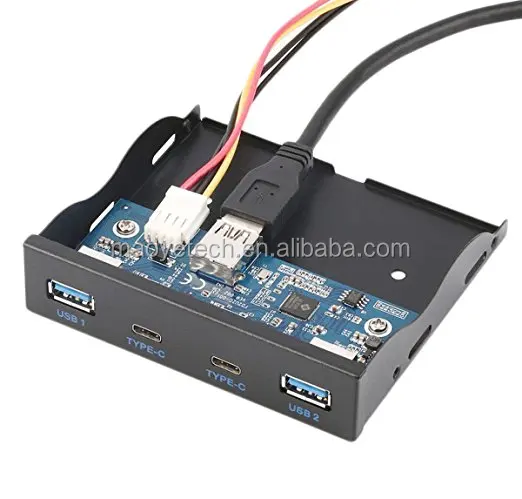 USB 3.0 2-Ports + USB 3.1 Type C 2-Ports 3.5 Inch Front Panel USB Hub ...