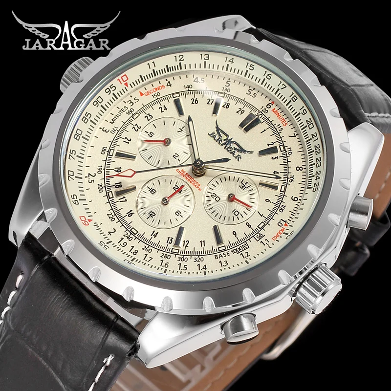 China Factory Brand Jaragar Watch Custom Men Dress Multifunction Date Classic Relojes Big ...