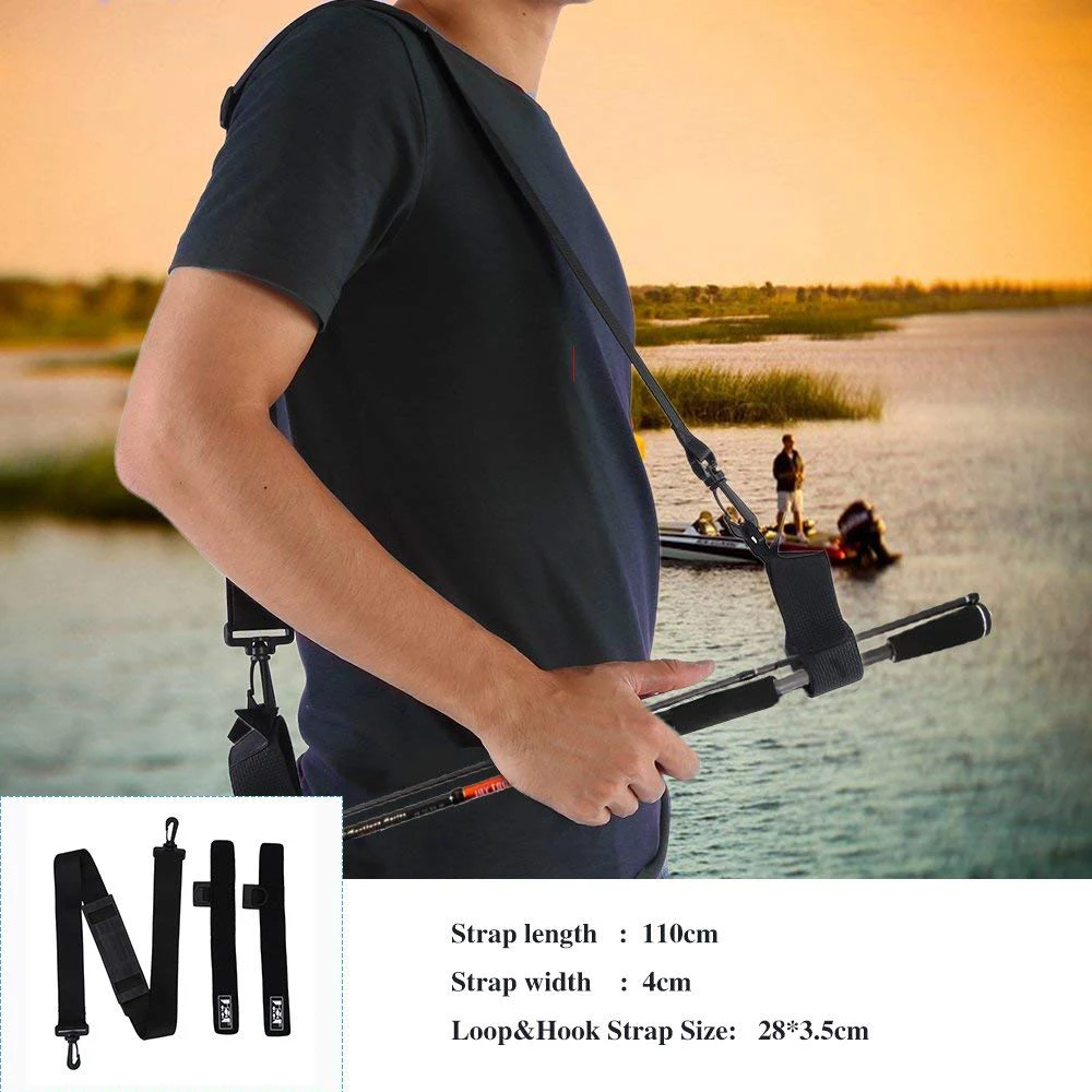 Multi Fishing Rod Carry Strap Fishing Rod Sling Shoulder Belt ...
