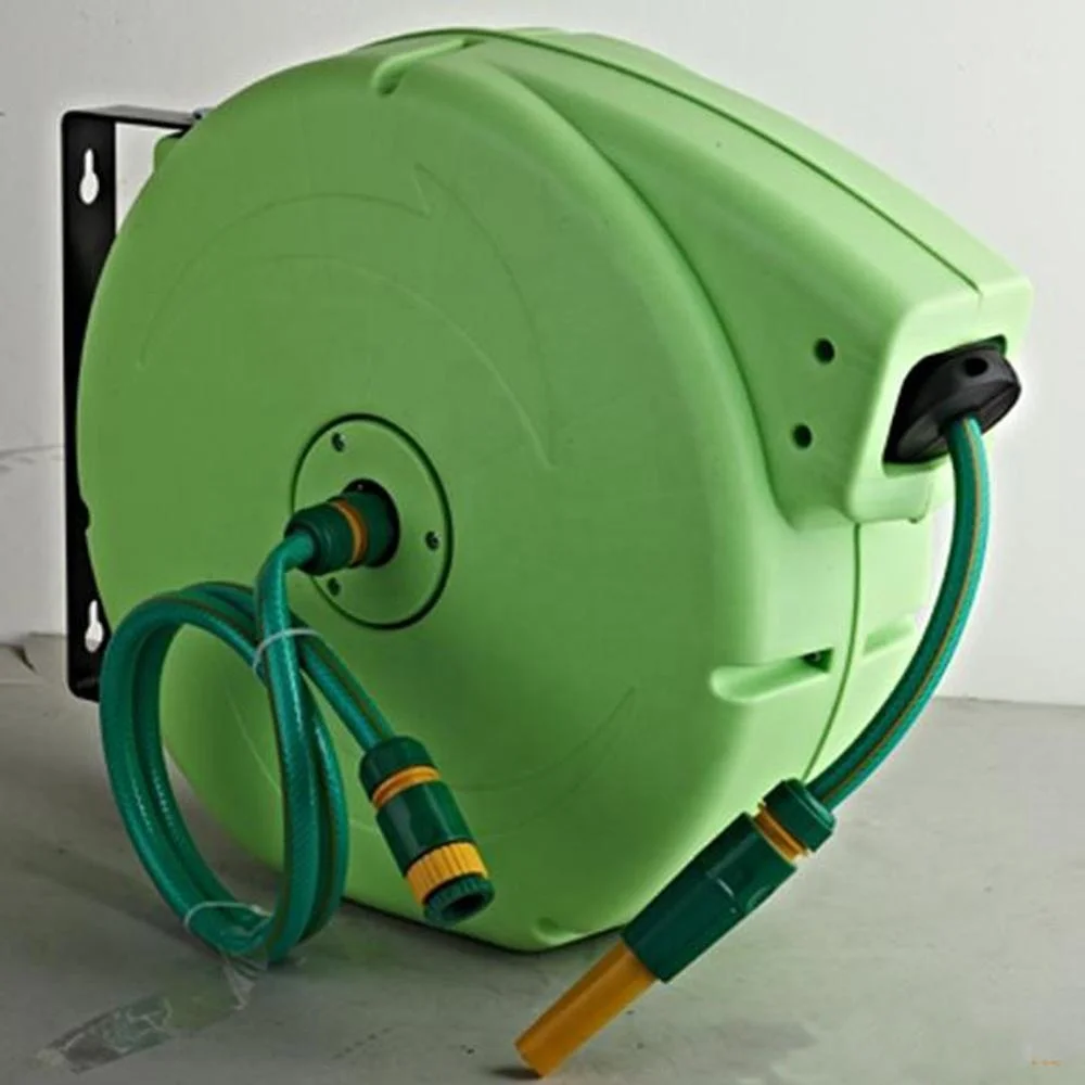 Retractable Automatic Rewind Water Air Hose Reel Swivel Bracket Wall ...