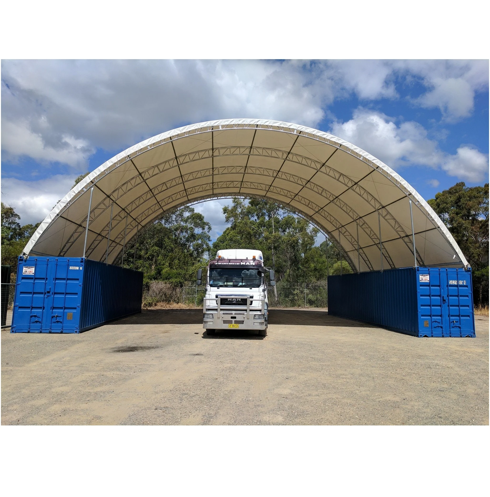 Suihe 40ft C4040S Double Trussed Container Dome Shelter