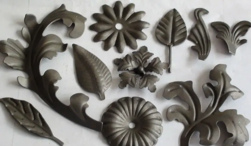 Wrought Iron Leaves and Flowers Decorative Steel Gate for Garden and ...