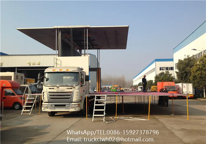 80m3 China JAC Mobile Hydraulic Stage Truck with LED Screen