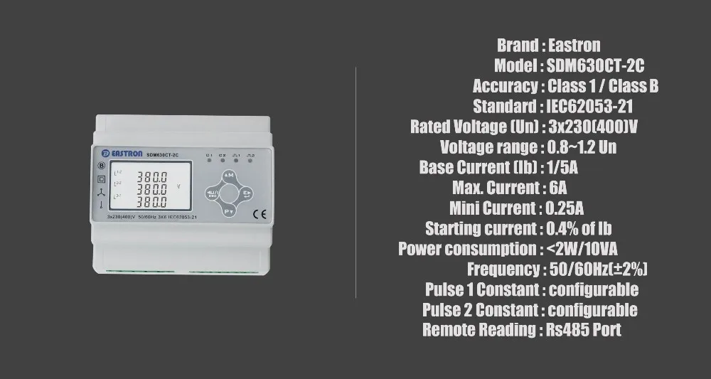 SDM630CT-2C Dual Load Energy Meter - Smart Digital Meter