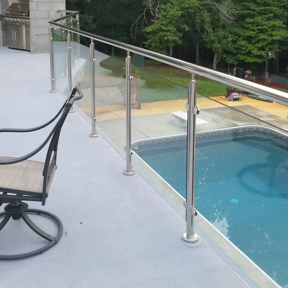 boundary wall railing with aluminum u channel glass balustrade| Alibaba.com