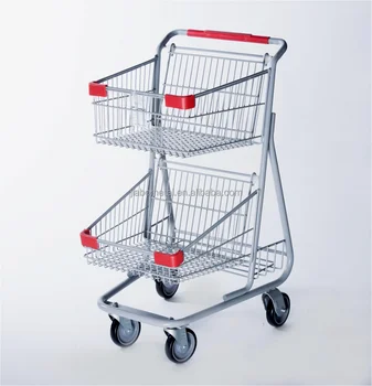 Canada Style Shopping Trolley Double Layers Shopping Cart With Two ...