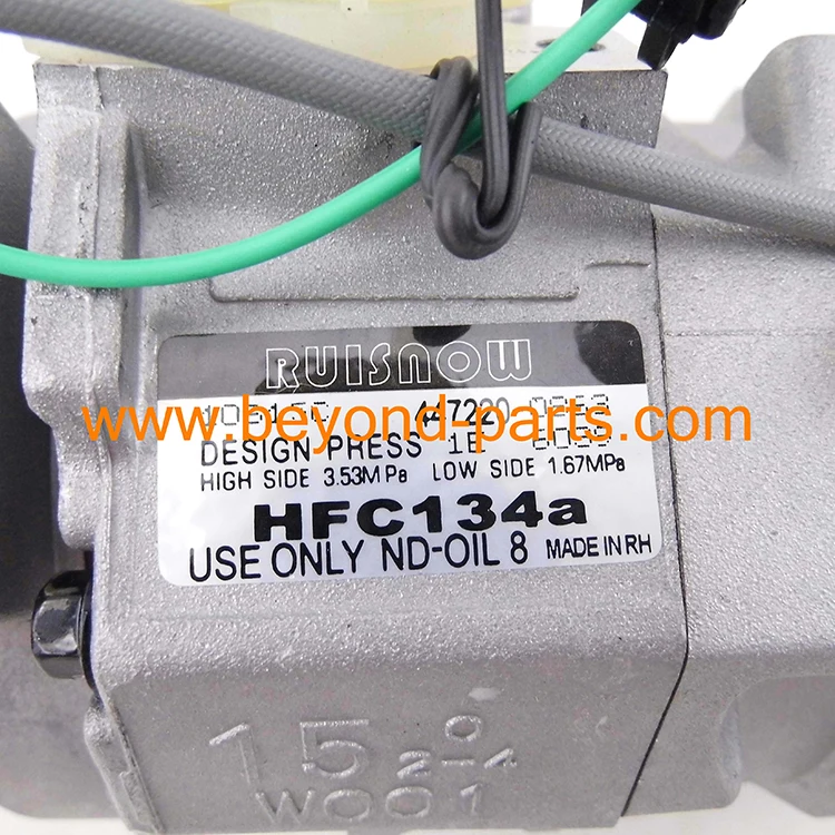 PC200-7 PC200-8 Air Conditioner Excavator Compressor 10S15C HFC134A