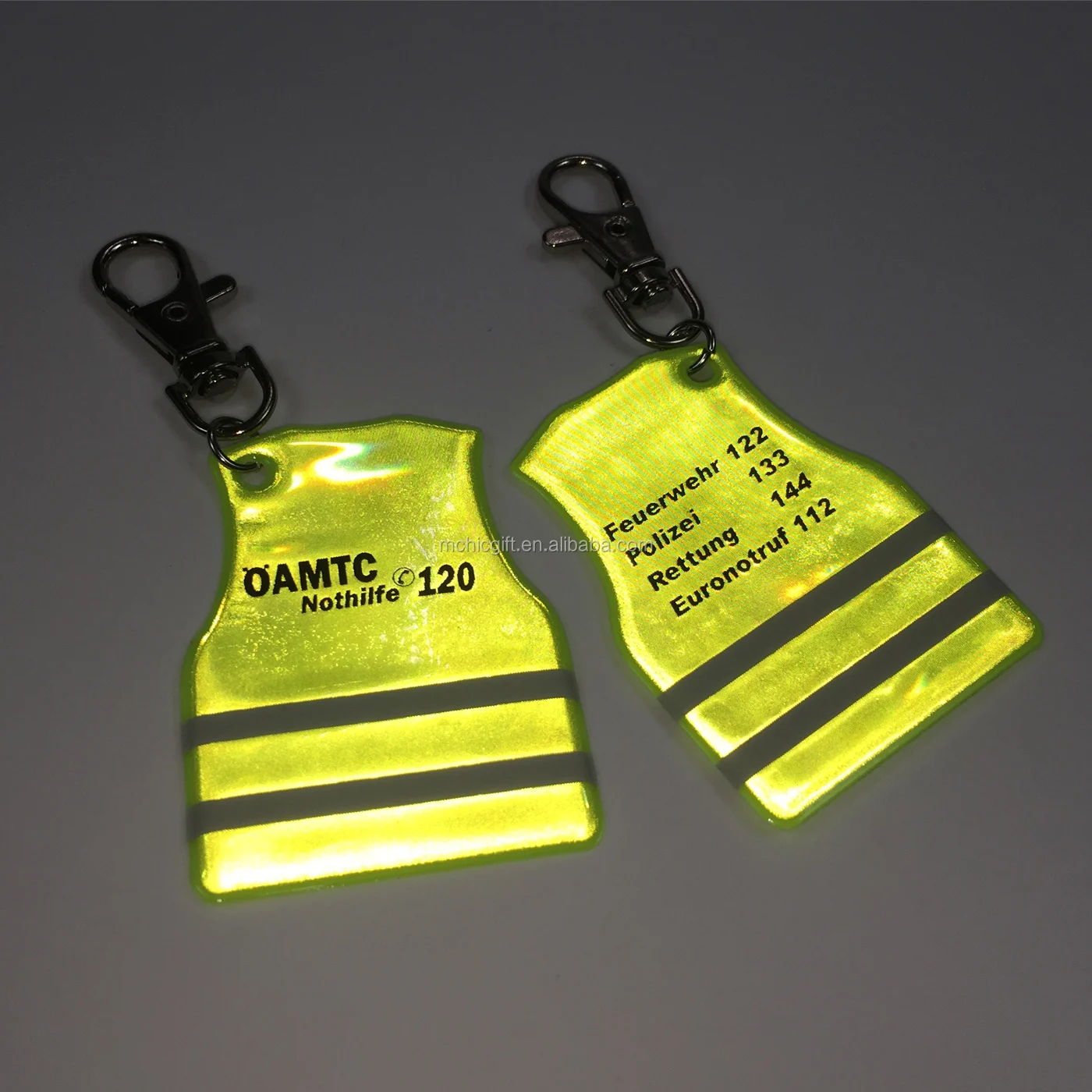 Factory Supply Customized Reflector PVC Reflective Tags Reflective Key ...