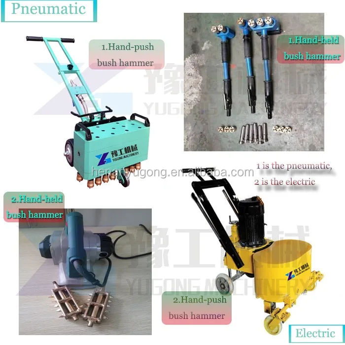 Hand-pushed Electric Concrete Floor Rotary Bush Hammer Scabblers - Buy ...