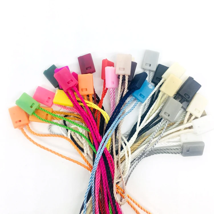 Custom Hang Tag String Bullet Seal Lock With Color Wax Cotton Cord ...