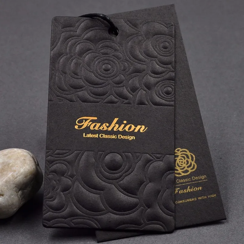 Custom Modest Luxury Black Embossed Business Card Printing With Gold ...