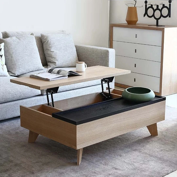 New Design Modern Simple Wooden Folding Lift Top Coffee Table with ...
