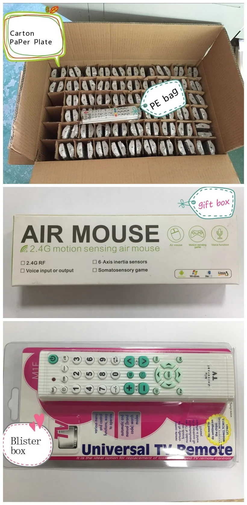 Modern Design Universal Remote Control - 6-Axis 2.4G RF Wireless