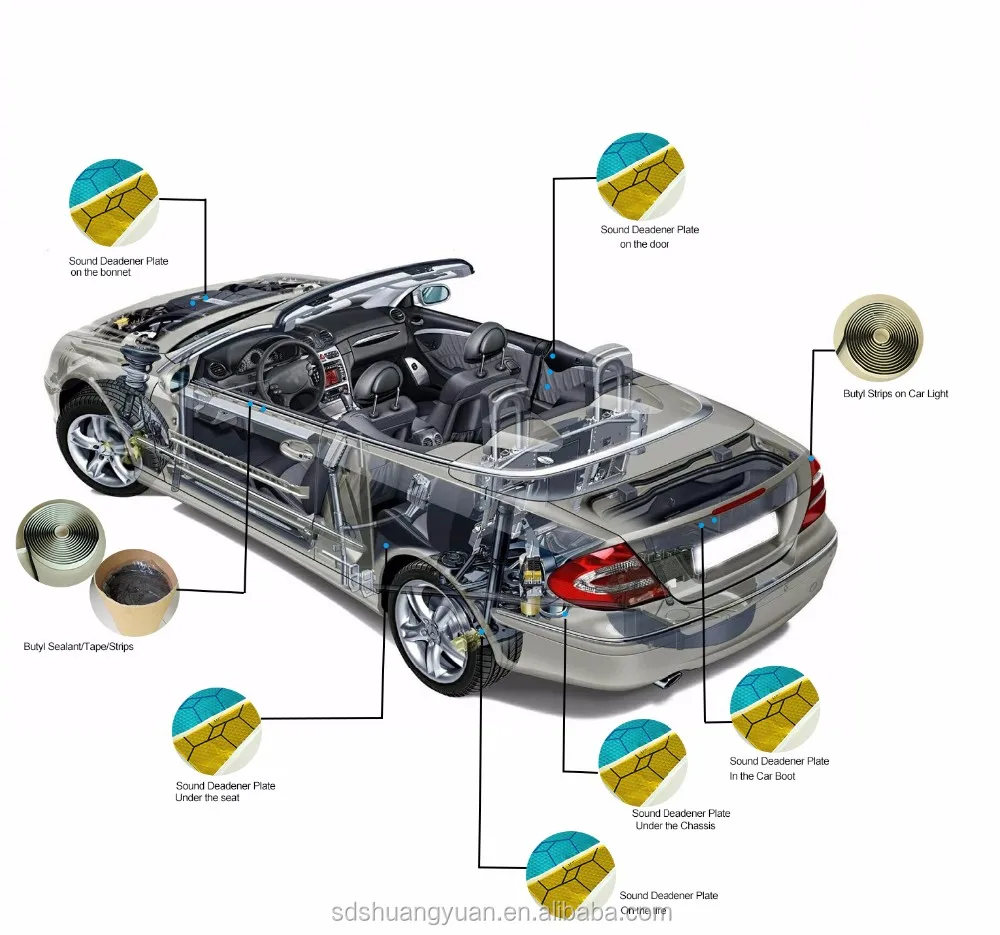 Golden 80mil Waterproof Butyl Rubber Car Sound Deadening Mat Logo ...