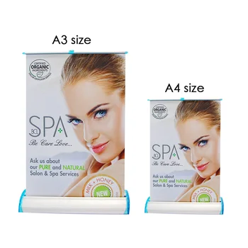 Custom A3 & A4 Size Mini Desktop Roll Up Banner For Tabletop Advertising - Buy Roll Up Banner ...