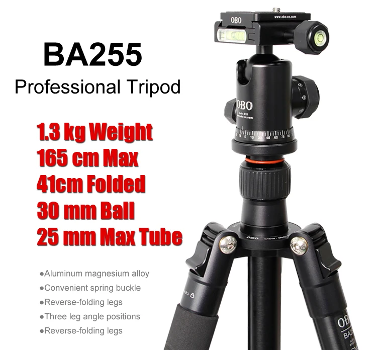 OBO Professional DSLR Camera Tripod - Adjustable & Portable