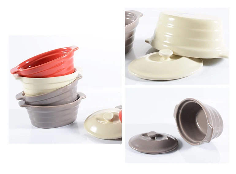 Oval Mini Stoneware Baking Ceramic Pudding Bowl Cookware