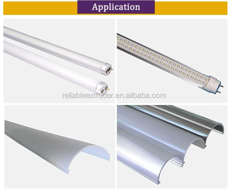 PC PMMA Single Screw LED Light Tube Housing Profile Extrusion Machine ...