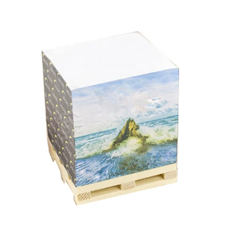 Custom Promotion 3D Memo Paper Block Sticky Note With Wooden Pallet ...